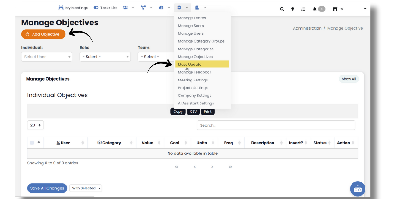 Mass Update Metrics – Docs